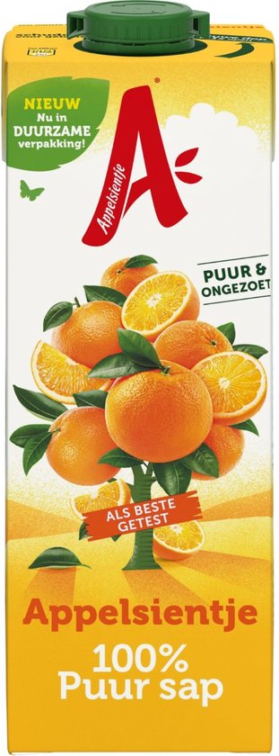 Appelsientje 100% pure Sinaasappelsap 12 pakken x 1 liter | bol.com