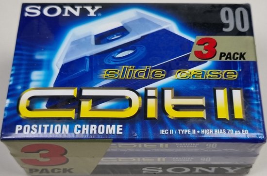 3 Pack Sony CDitII Slide cases Chrome Position cassettebandjes | bol