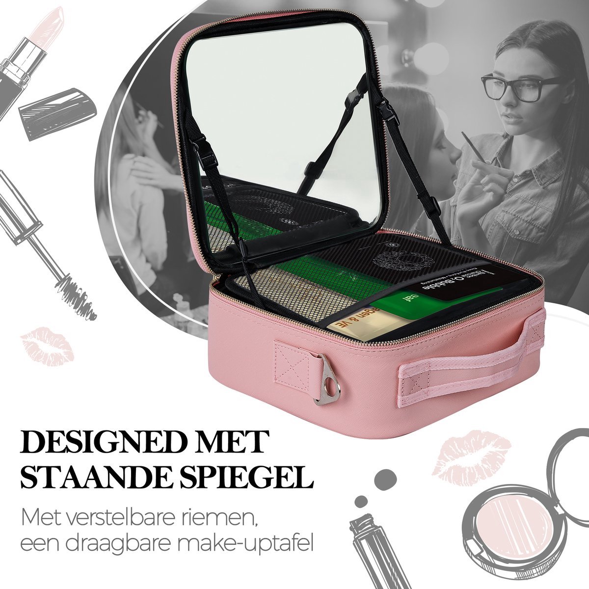 MAKE UP KOFFER - Beautycase - Make Up Koffer Spiegel – Organizer ...