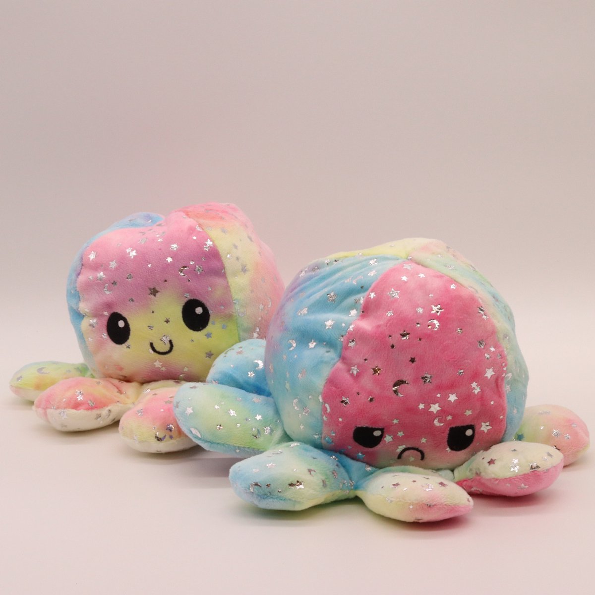 Grote Octopus Knuffel Mood – XL 30cm - Emotie Knuffel Omkeerbaar ...