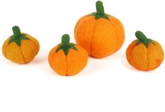 Set van 4 pompoenen vilt - 3x6cm | bol.com