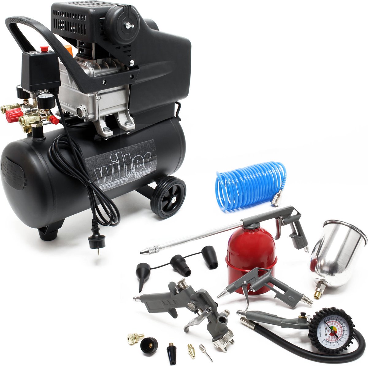 Luchtcompressor 24 liter met 13-delige gereedschapsset voor perslucht ...