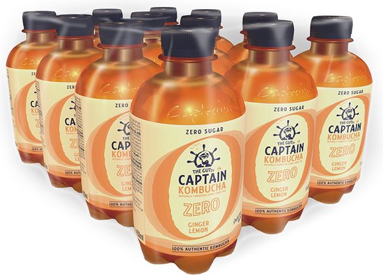The GUTsy Captain | Kombucha Zero | Ginger & Lemon | 12 Stuks | 12 x 400 ml | bol
