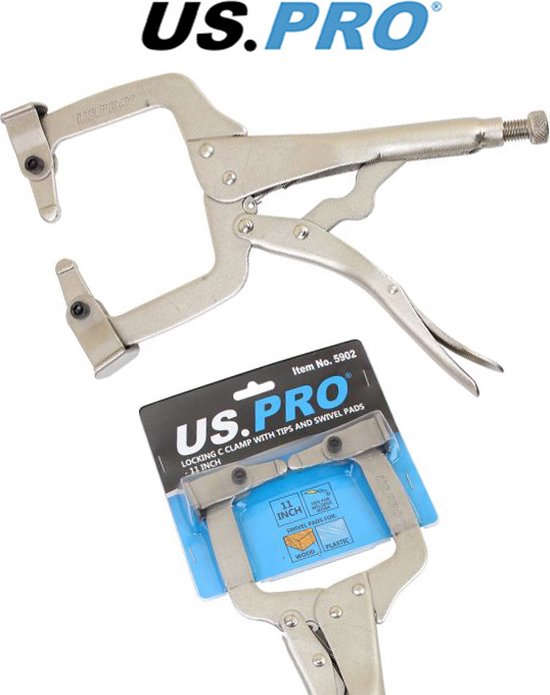 Griptang met grote bekdiepte en draaibare klem (C bek) lengte tang 280 ...