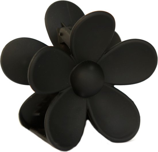 Flower claw clip - matt black - zwart - bloemvormig - matte - haarklem ...