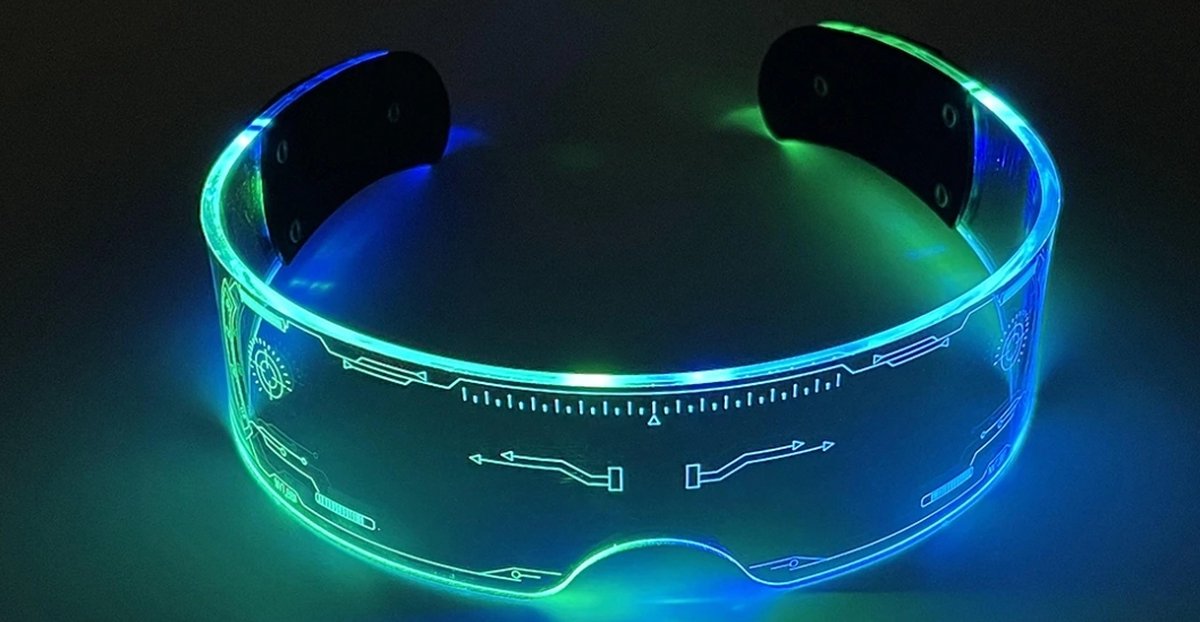 cyberpunk bril - festival bril - rave bril - lichtgevend - controllable ...