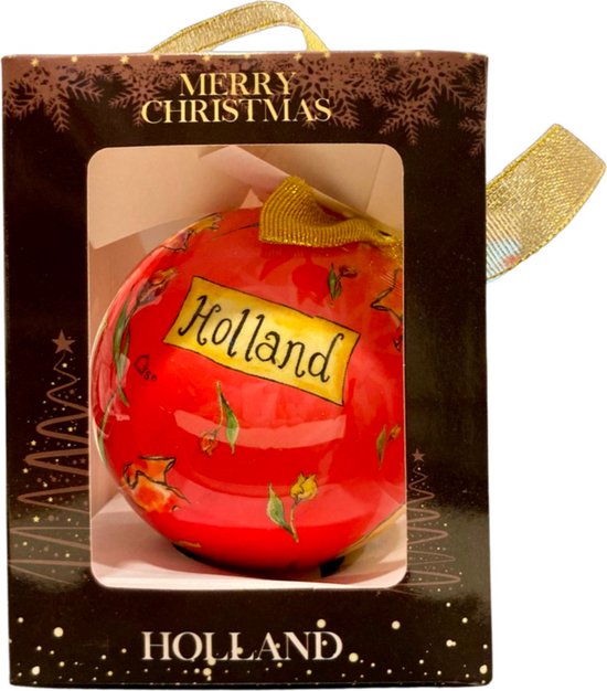 Set Kerstballen (3 stuks) & Giftbox XL Kerstbal (1 stuk) - Holland met ...