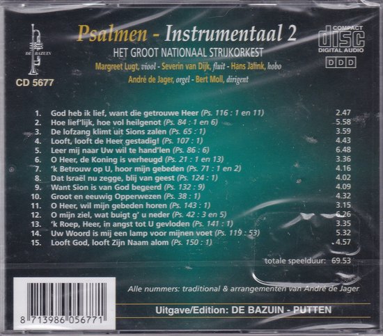 Psalmen Instrumentaal 2 - Het Groot Nationaal Strijkorkest, Magreet ...