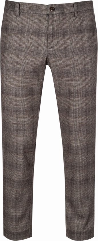 Alberto - Rob Stretch Chino Antraciet Geruit - Heren - Maat W 33 - L 32 ...