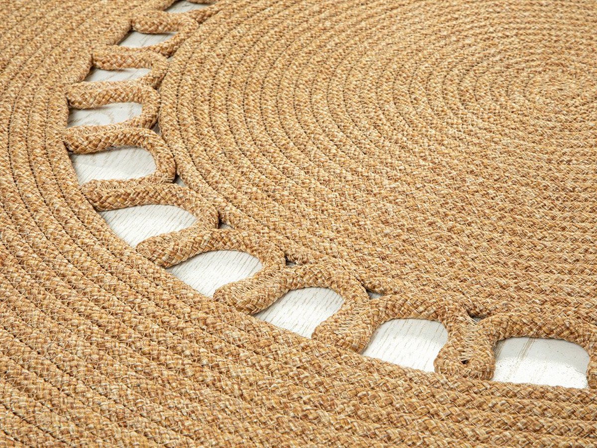 Livetti Palmira Jute Look Decoratief Jute Tapijt Vloerkleed Rond 120 cm ...