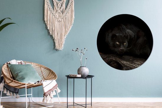 WallCircle - Muurstickers - Behangcirkel - Panter - Boomstam - Zwart - 100x100 cm -... | bol