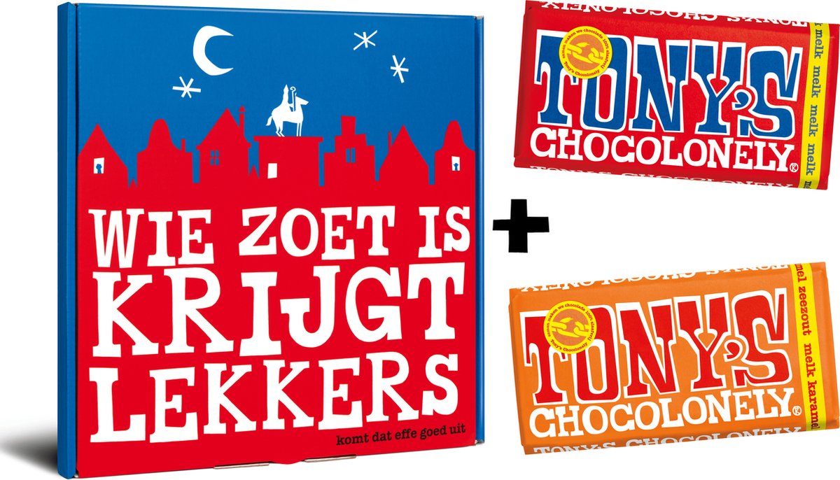 Tony's Chocolonely Geschenkdoos Sint - 2 x 180 gram - Chocolade Reep ...