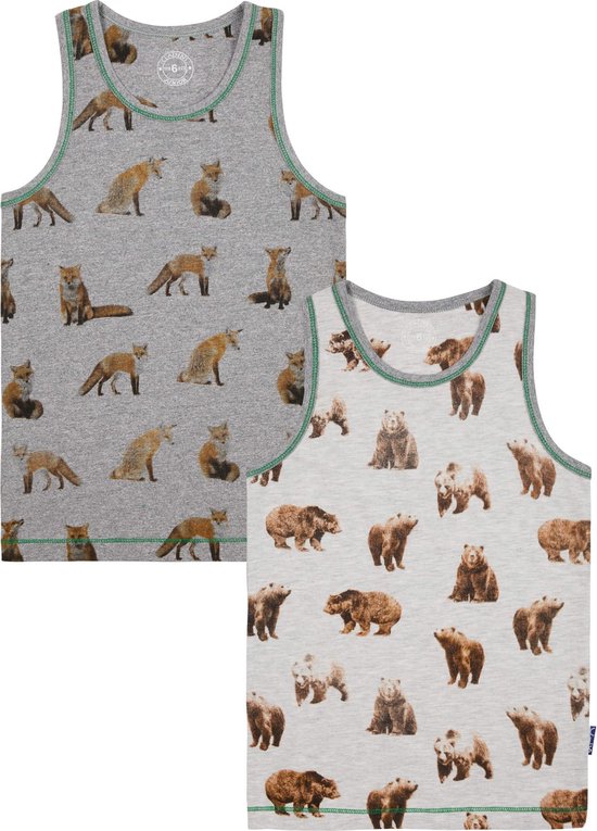 Claesen's - Hemd 2-Pack Bear Fox - Maat: 92-98 | bol.com
