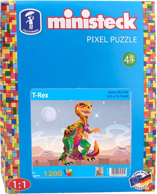 Ministeck T-Rex - XL Doos 1200 stukjes | bol.com