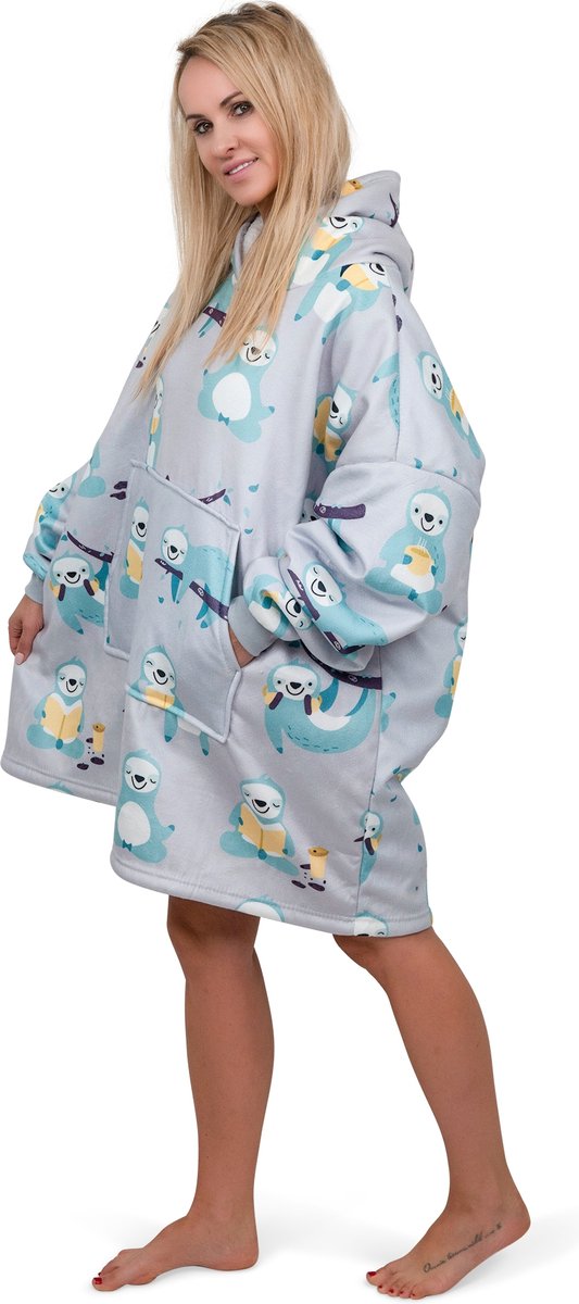 Smileify® Hoodie Deken - Fleece Deken met Mouwen - Plaid - Oodie ...