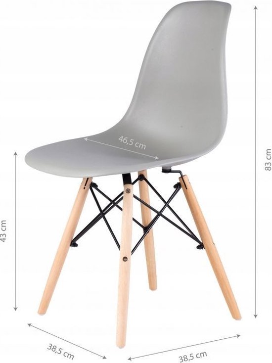 Eetkamer stoelen - set van 4 eettafel stoelen - hout & kunststof ...