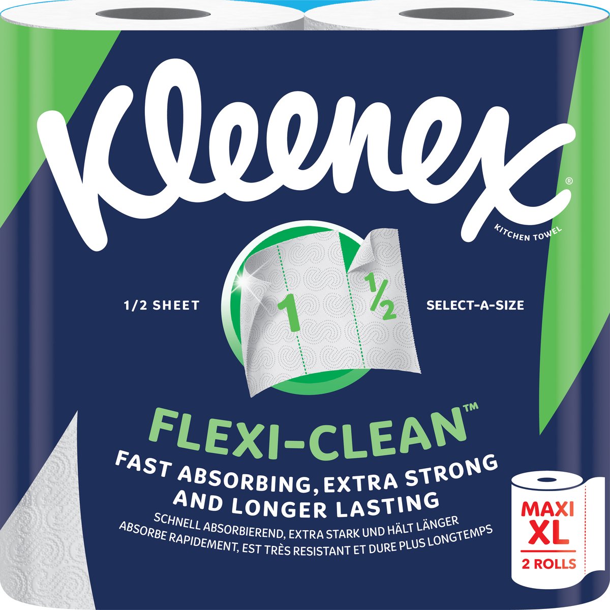 Kleenex keukenpapier - Keukenrol Flexi Clean - 12 Maxi XL rollen ...