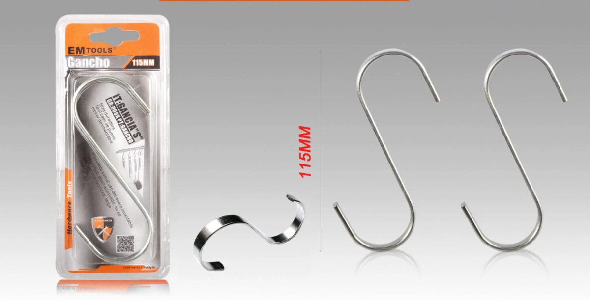 Ophanghaak - 115mm - Stevige haak - S-haak - 2 stuks | bol