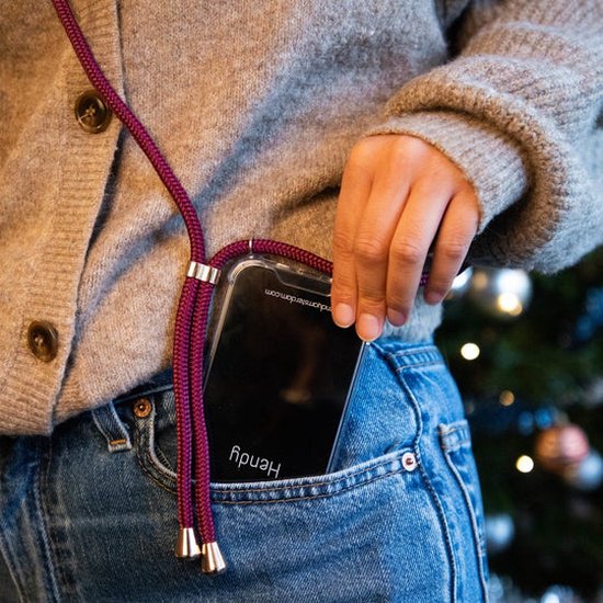 Hendy telefoonhoesje met koord - Classic - Aubergine - iPhone 14 Pro ...