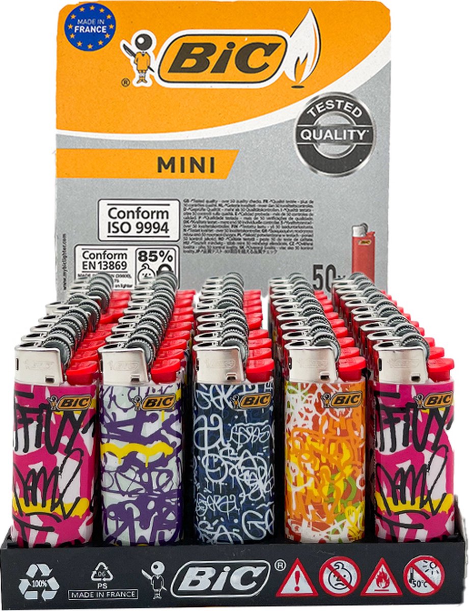 BIC MINI aansteker J26 Display(50stuks) - Design Graffiti | bol.com
