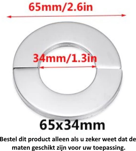 Buisrozet - Radiatorbuis rozet voor buizen Ø 32-34mm - Zilver - Per 2 ...