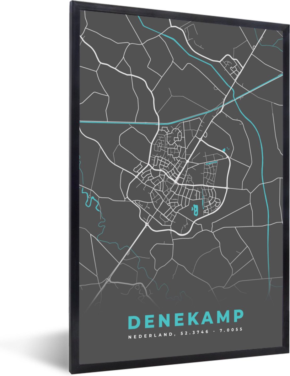 Fotolijst incl. Poster - Denekamp - Stadskaart - Kaart - Plattegrond ...