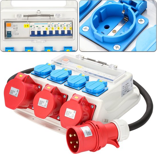 Stroomverdeler verdeler site stroomverdeler FI stroomonderbreker CEE 2x ...