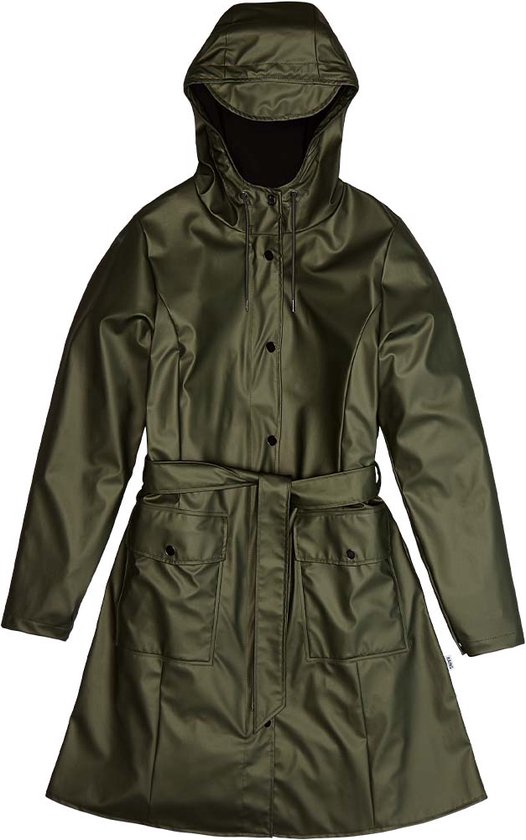 RAINS 18130 curve jacket groen metallic-S | bol.com