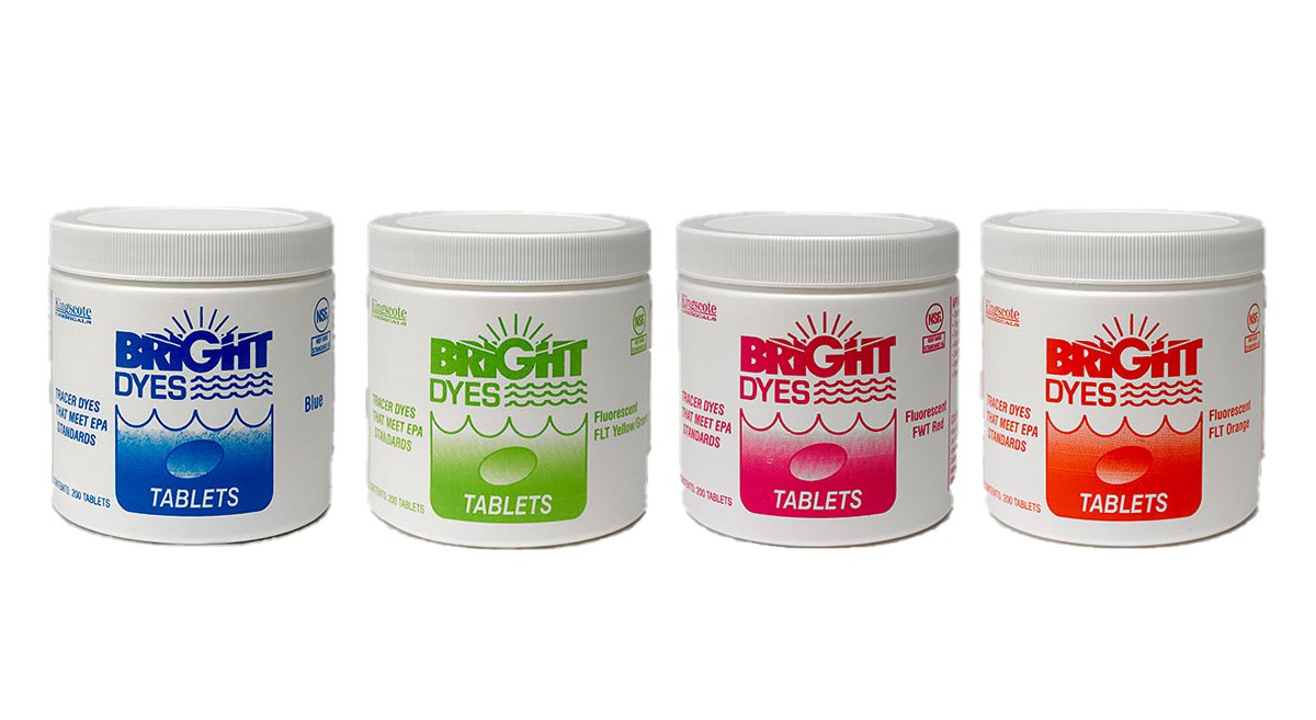 Lekdetectie groene/gele fluorescerende kleurstof tabletten Bright Dyes ...