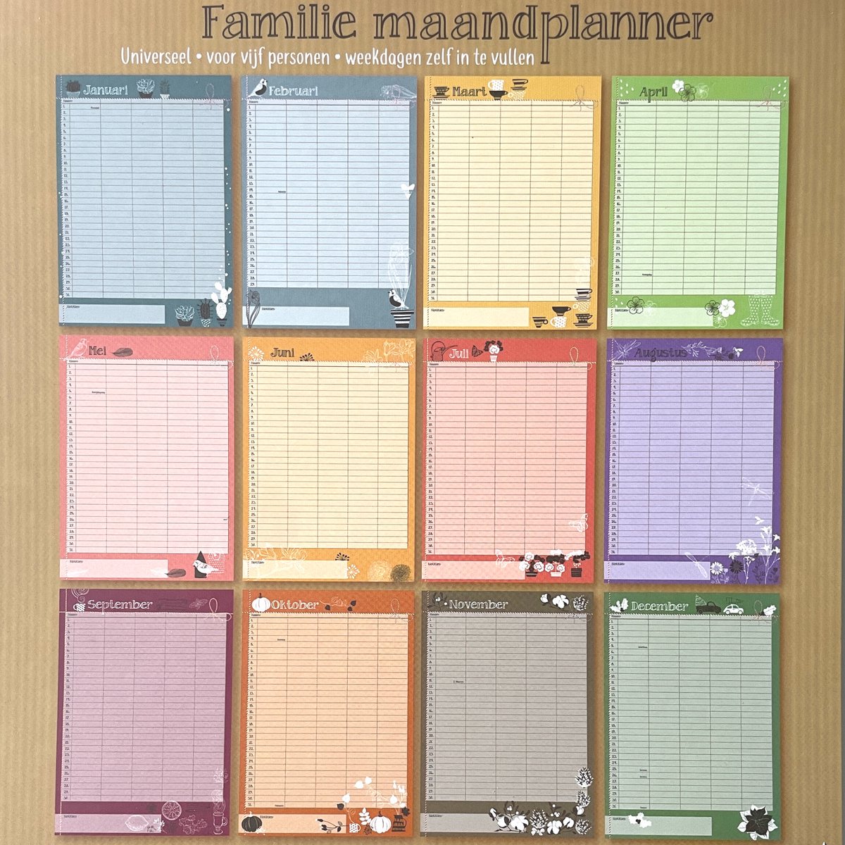 3BMT Maandplanner Papier - Planbord voor de Familie | bol.com