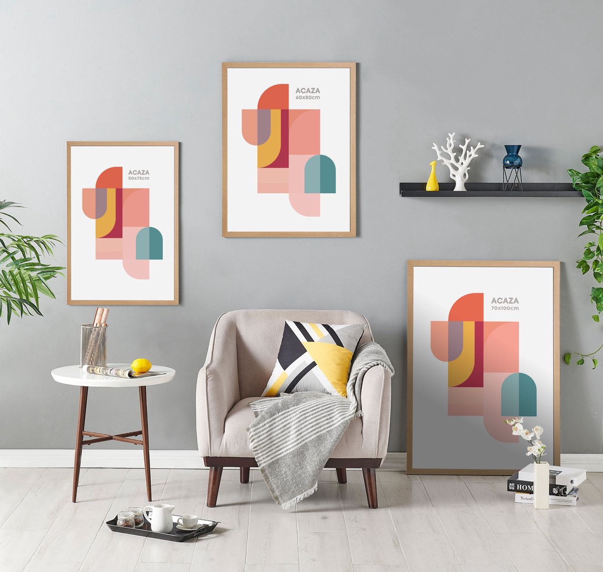 ACAZA Cadre d'affiche en bois, grand cadre pour photos ou Posters de 70 ...