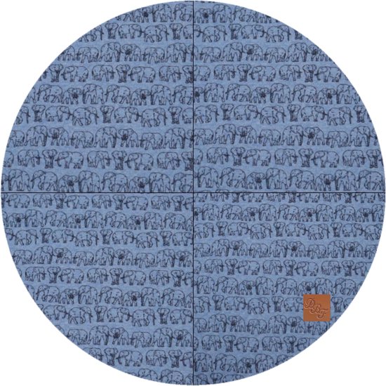 Boxkleed rond olifanten blauw | bol