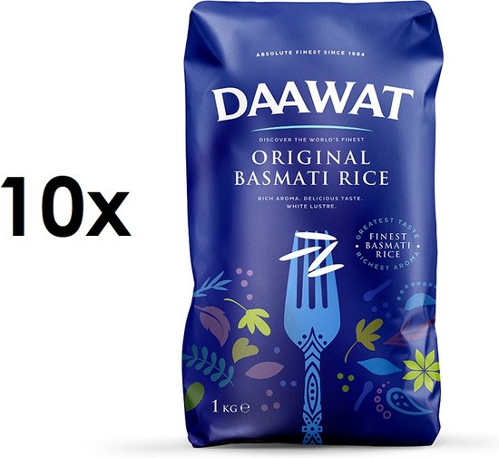 Daawat Original Indian Basmati Rijst / Rice 10x1kg MULTIPACK | bol
