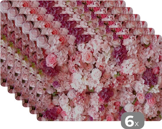 Placemat - Placemats kunststof - Bloemen - Roze - Rozen - 45x30 cm - 6 ... Placemat - Placemats kunststof - Bloemen - Roze - Rozen - 45x30 cm - 6 ...