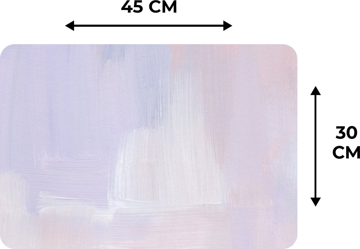 Placemat - Pastel - Paars - Roze - Verf - 45x30 cm - Onderleggers ...