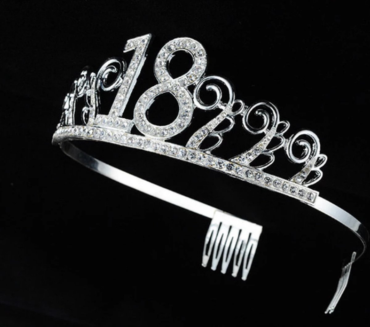 Fiory Tiara 18 Jaar | Tiara met strass steentjes| Kroontje| prinses ...