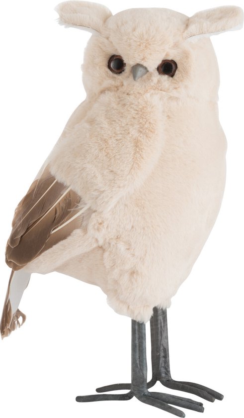 J-Line Uil Staand Veren Beige/Bruin M | bol.com