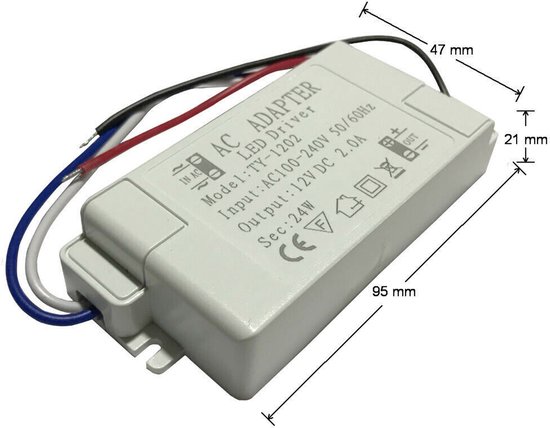 LED Transformator Voeding DC12V Voedingsadapter Compacte driver 24W led ...