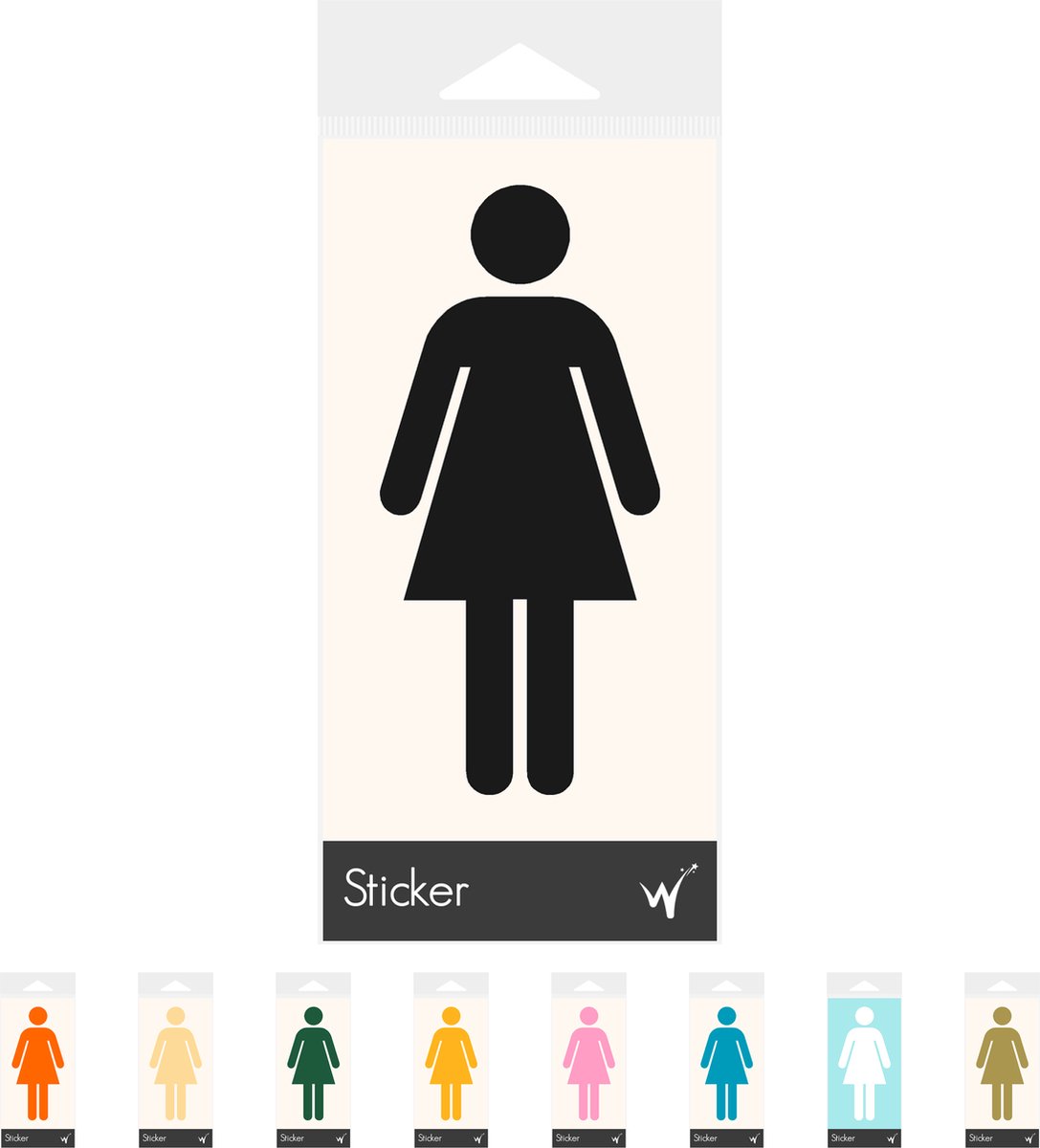 Dames Toilet Symbool Deursticker - Wc Sticker - Toilet Sticker ...