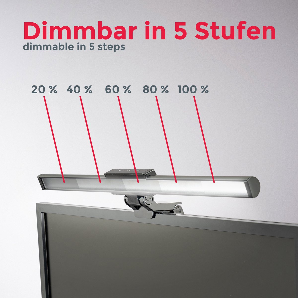 B.K.Licht - Monitor lamp - dimbaar en kantelbaar - laptop lamp - PC ...