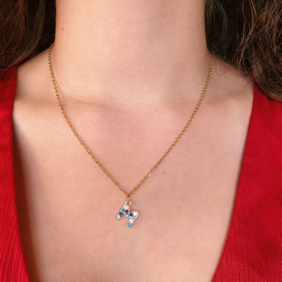 Letter ketting colorful - initiaal E - goud | bol