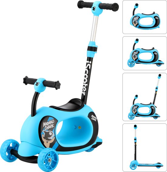 iScooter - 4 In 1 - Kinderstep -Loopfiets - Step - Peuterstep - Buiten ...