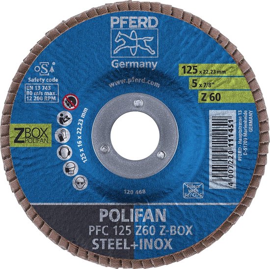 PFERD - Polifan-lamellenschijf Zirkonkorund - PFC 125 Z 60 Z | bol.com
