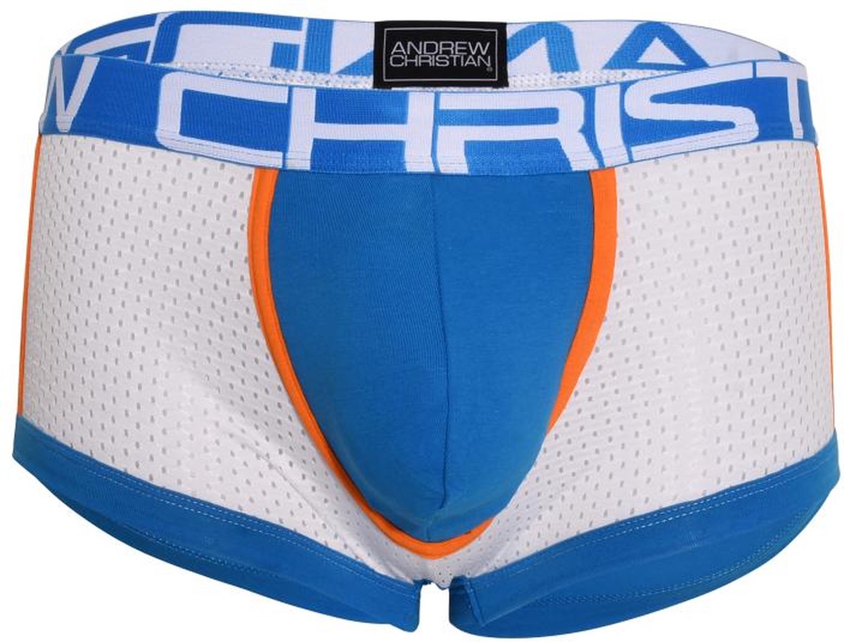 Andrew Christian SHOW-IT® Sports Mesh Boxer Blue Electric / White ...