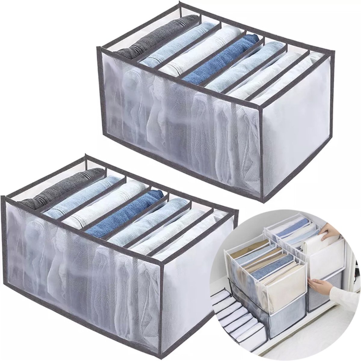 Organizers - set van 2 - kleding organizer - kledingkast opruimen ...