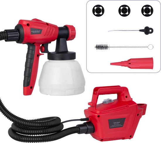 Elektrische Verfspuit - 800W - 1300ml - 3 Nozzle Maten - Verfpistool ...