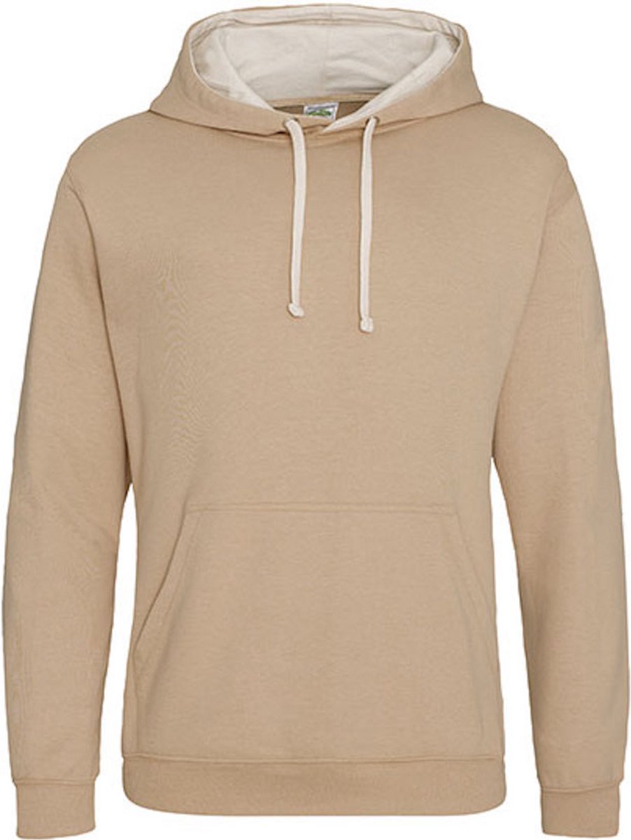 Just Hoods 'Varsity Hoodie' Zand/Vanille Milkshake Maat XL | bol.com
