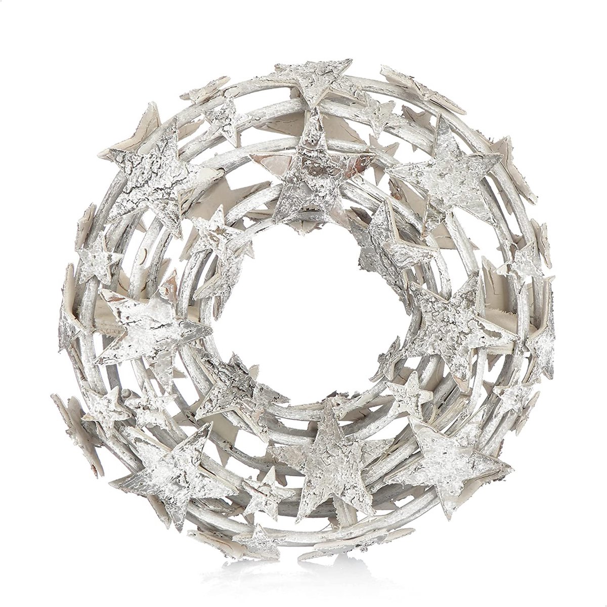 couronne de vigne avec des étoiles, couronne de table décorative faite ...