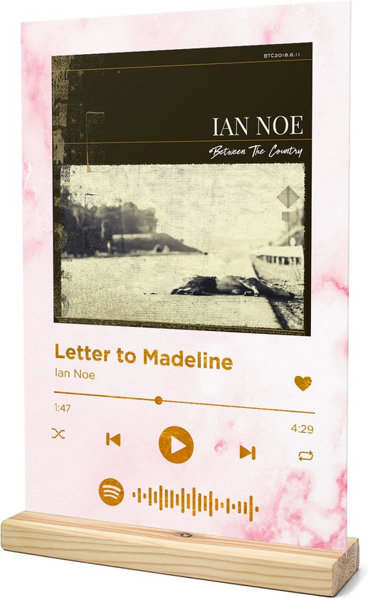 Songr Spotify Muziek Bordje - Letter to Madeline - Ian Noe - 20x30 ...