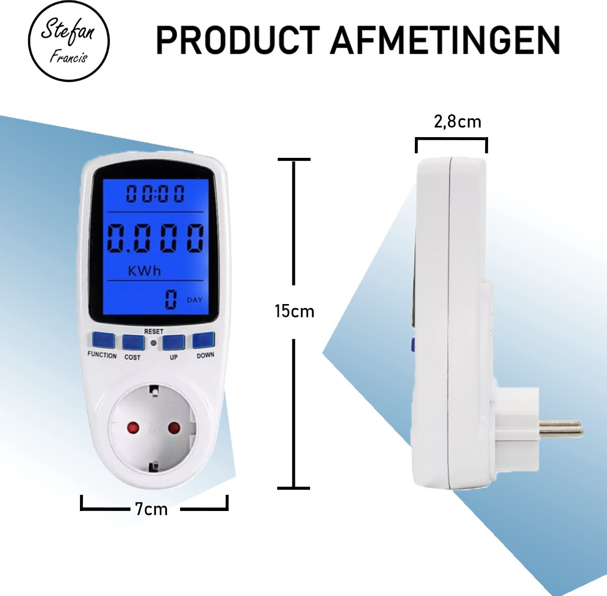 Stefan Francis® Energiemeter Trio Set - Energieverbruiksmeter ...
